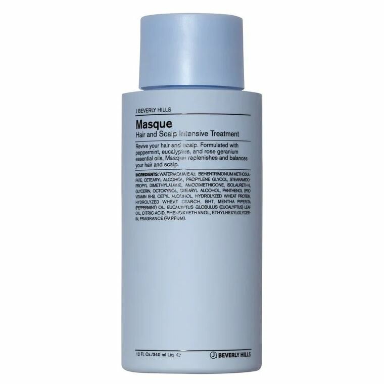 Маска для волос J Beverly Hills Hair Care Masque Hair and Scalp Intensive Treatment, Маска глубокого увлажнения для волос и кожи головы, 340 мл