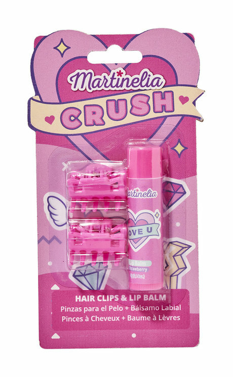 Martinelia Crush Hair Clips & Lip Balm Strawberry, Набор детской косметики,