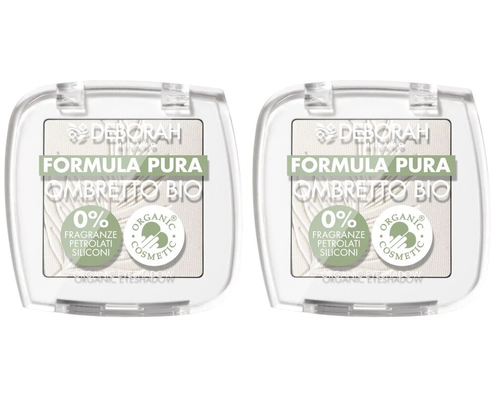 Тени для век Deborah Milano Formula Pura Ombretto Bio, тон 01 Белый, 2,5 гр, 2 шт
