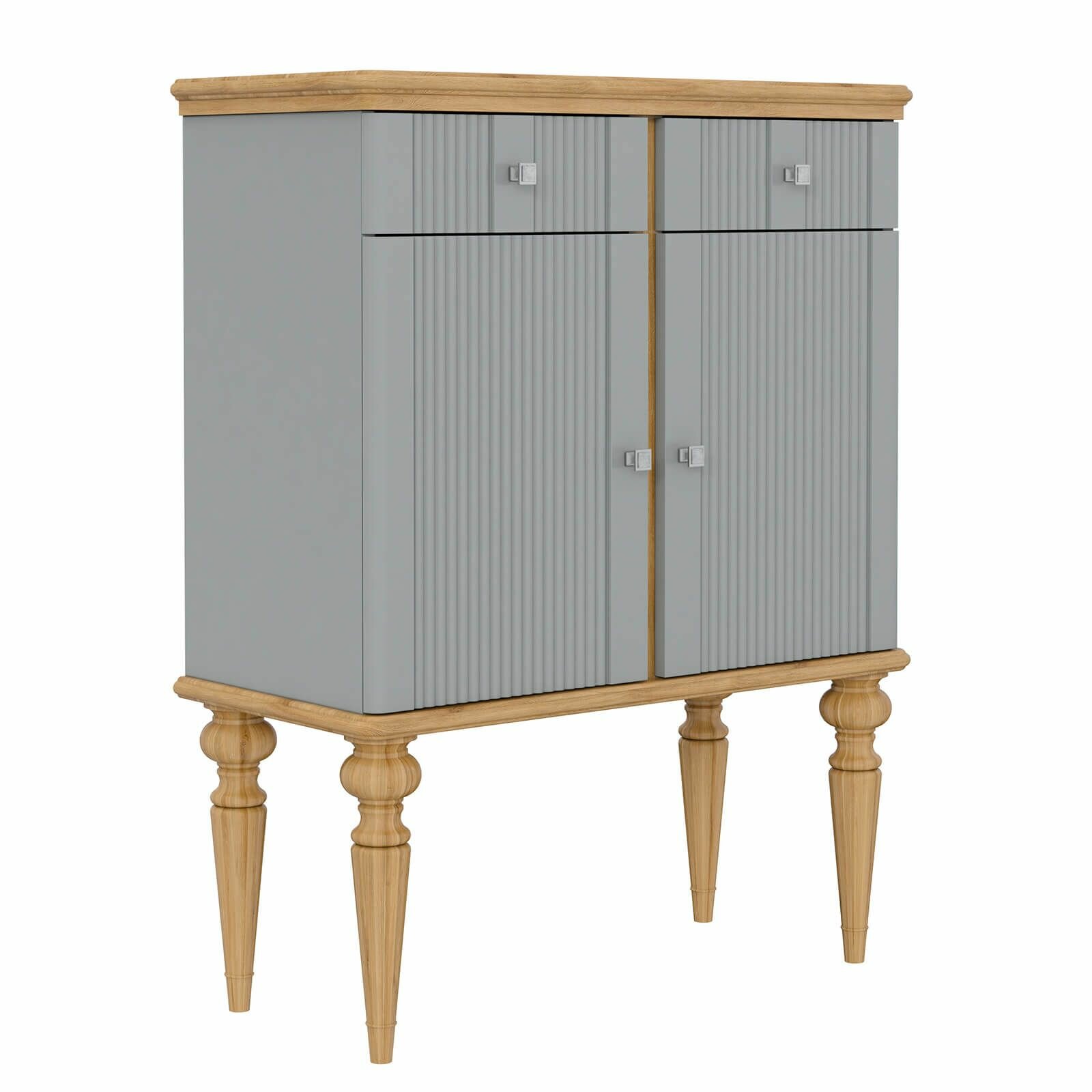 Тумба ММЦ Прихожая Рандеву 22 (серый №7042+антик№ 24) из массива сосны