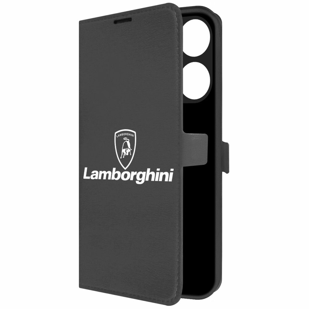 Чехол-книжка Krutoff Eco Book для TECNO POP 7 Pro Lamborghini (Ламборгини) (черный)