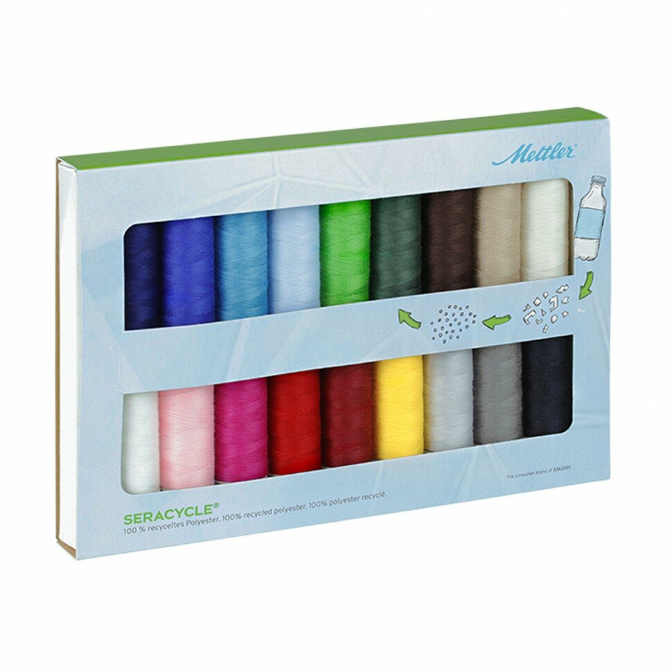 Amann Group Mettler SCY18-KIT Набор с нитками Seracycle в подарочной упаковке, 18 катушек, №120