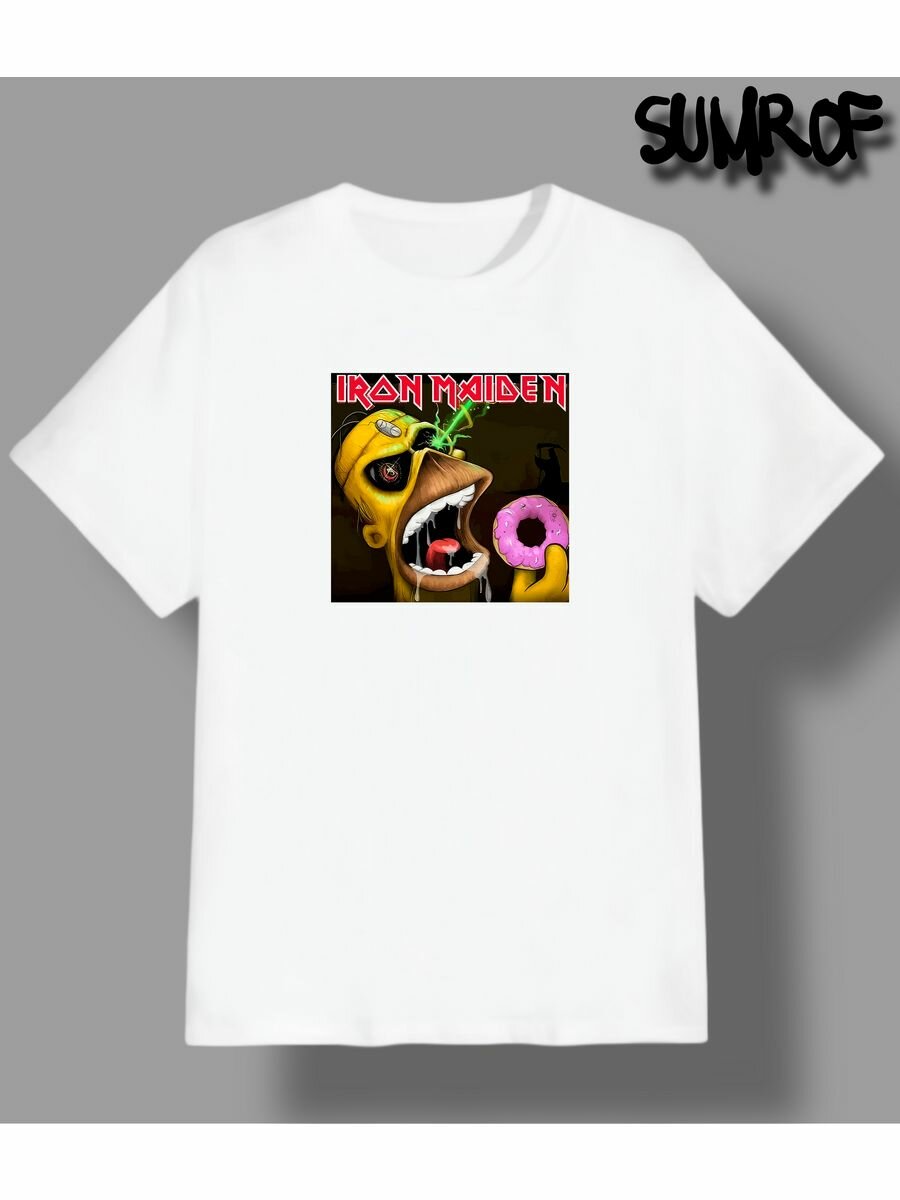 Футболка iron maiden гомер simpson