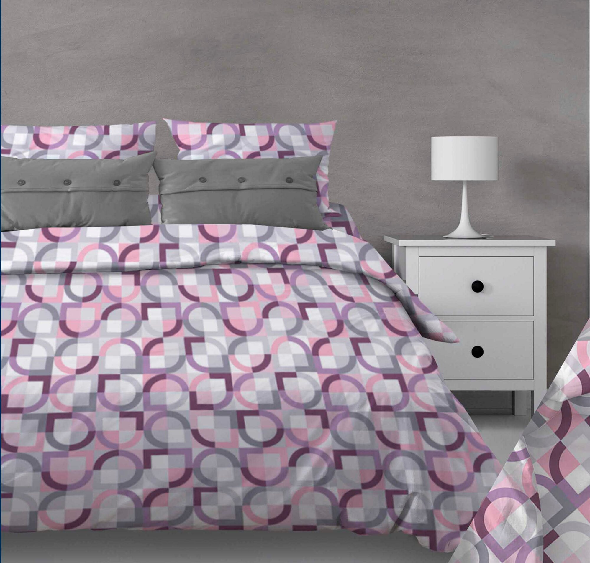 Простыня 1,5-спальная, бязь "Комфорт" (Диалог, розовый)