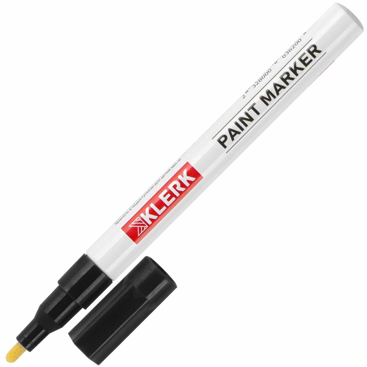 Маркер Лак Краска цвет Черный, ширина линии 2,0 мм, пулевидный наконечник, корпус алюминиевый