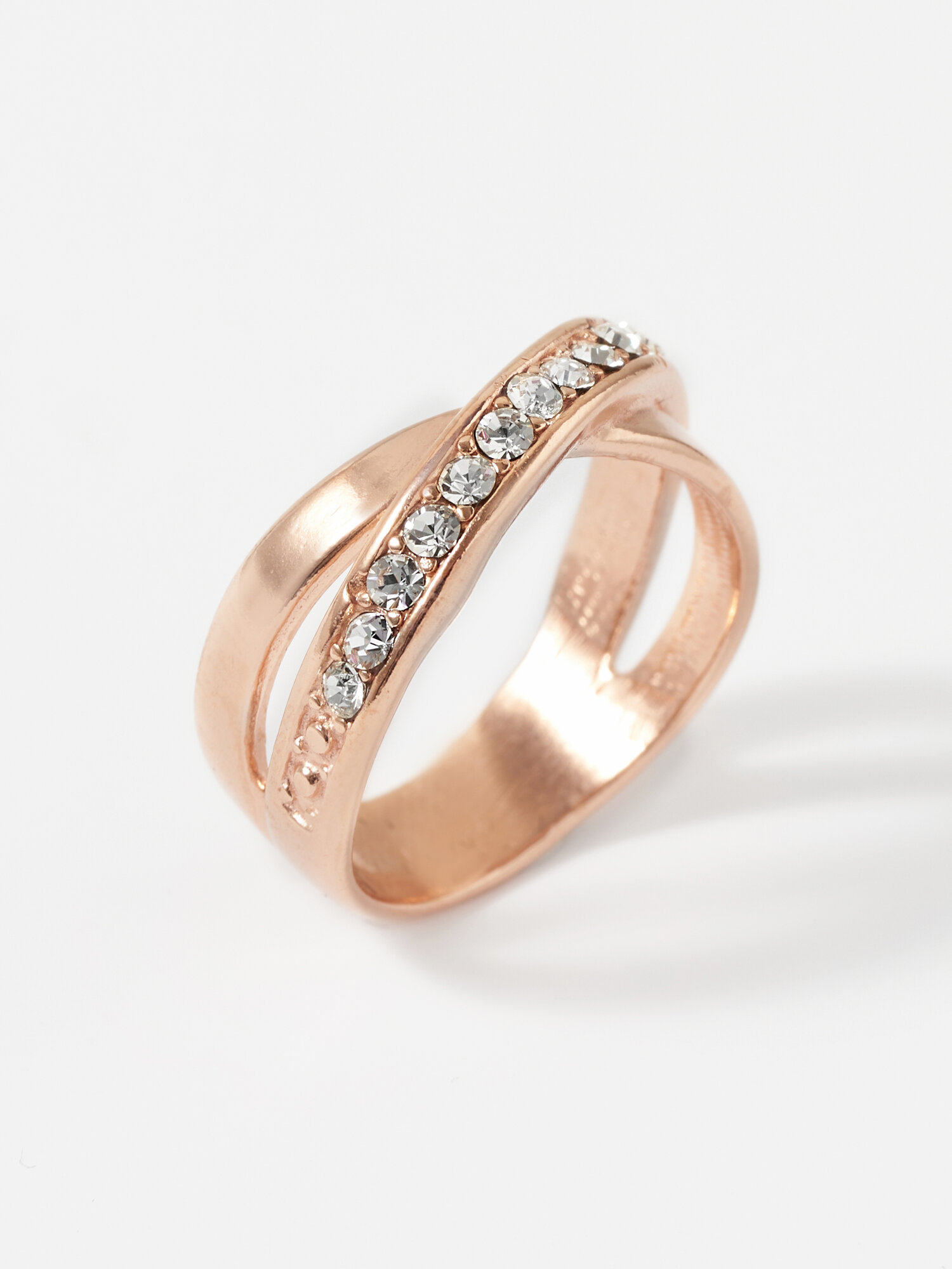 Кольцо переплетенное, кристаллы Preciosa