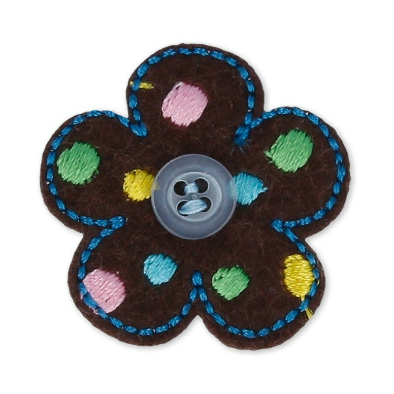 Gamma термоаппликация цветок коричневый 3х3 см для ткани декоративная аппликация
