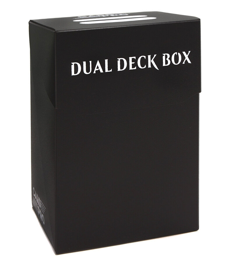 Пластиковая коробочка для двух колод Card-Pro - Чёрная (120+ карт) - для карт K-Pop, MTG, Pokemon