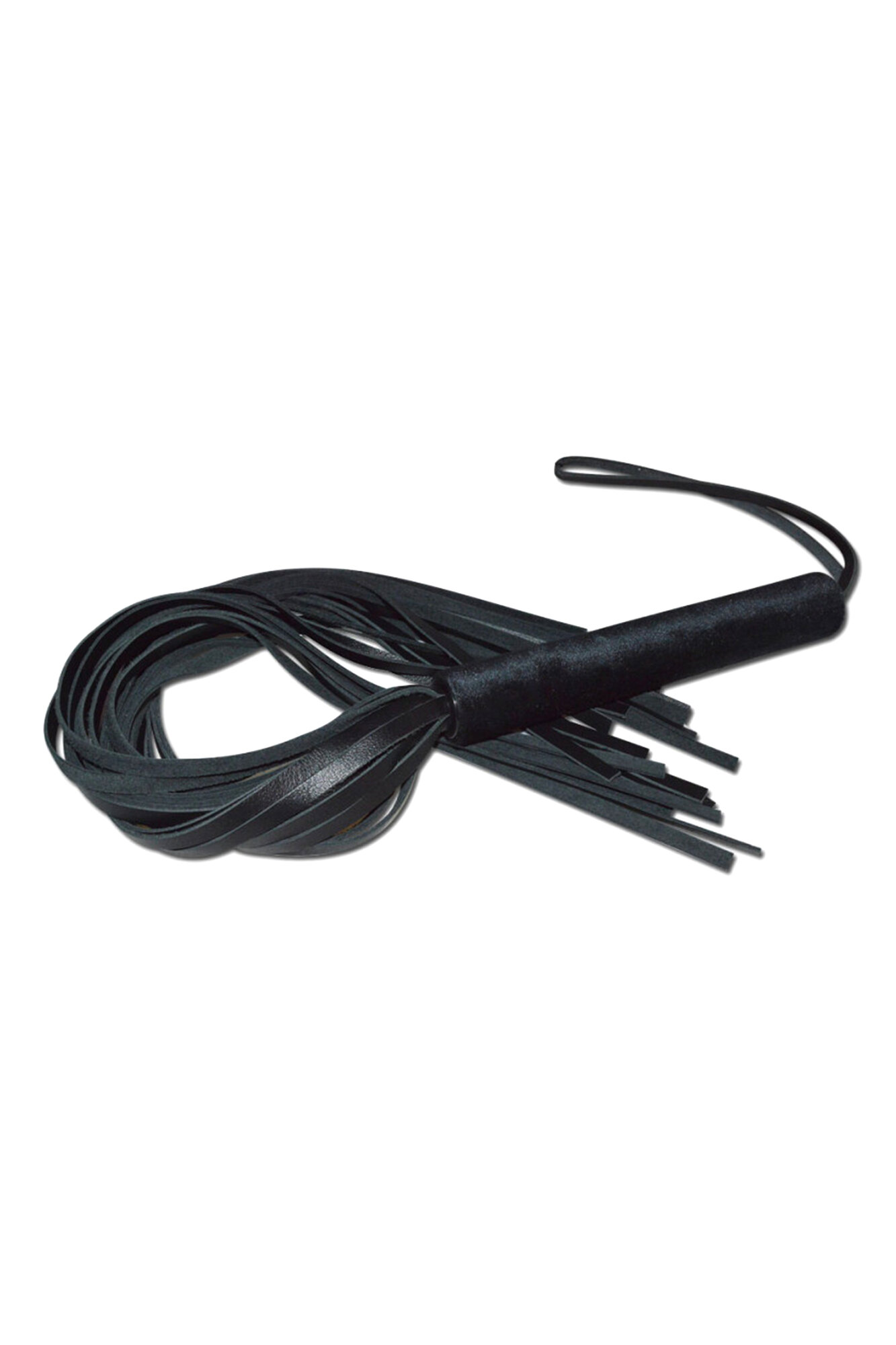 Плеть Sitabella, гибкая, черная, кожа, велюровая рукоять, 63 см