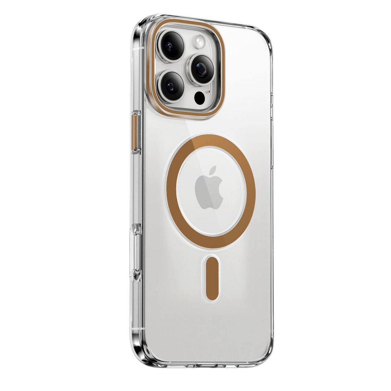 Чехол с MagSafe для iPhone 16 Pro KeePhone Aurora Глянцевый с металлическим блеском, защита камеры — Desert Titanium