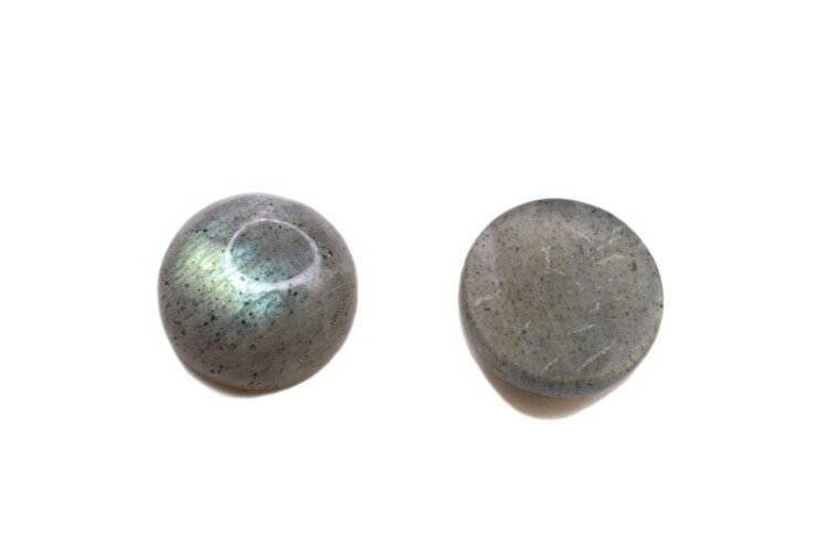 Кабошон круглый 10х5мм, Лабрадор, оттенок серый, 2020-002, 1шт