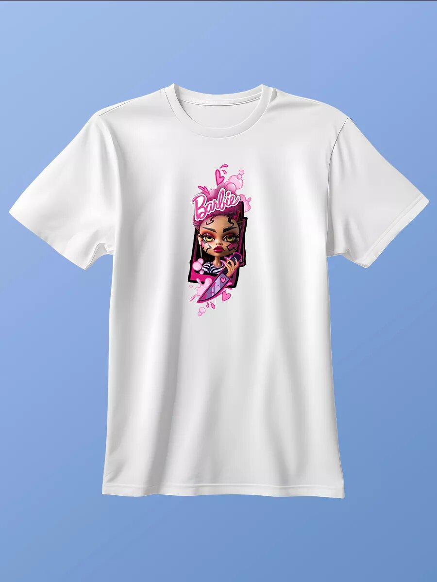 Футболка с принтом барби прикольный принт