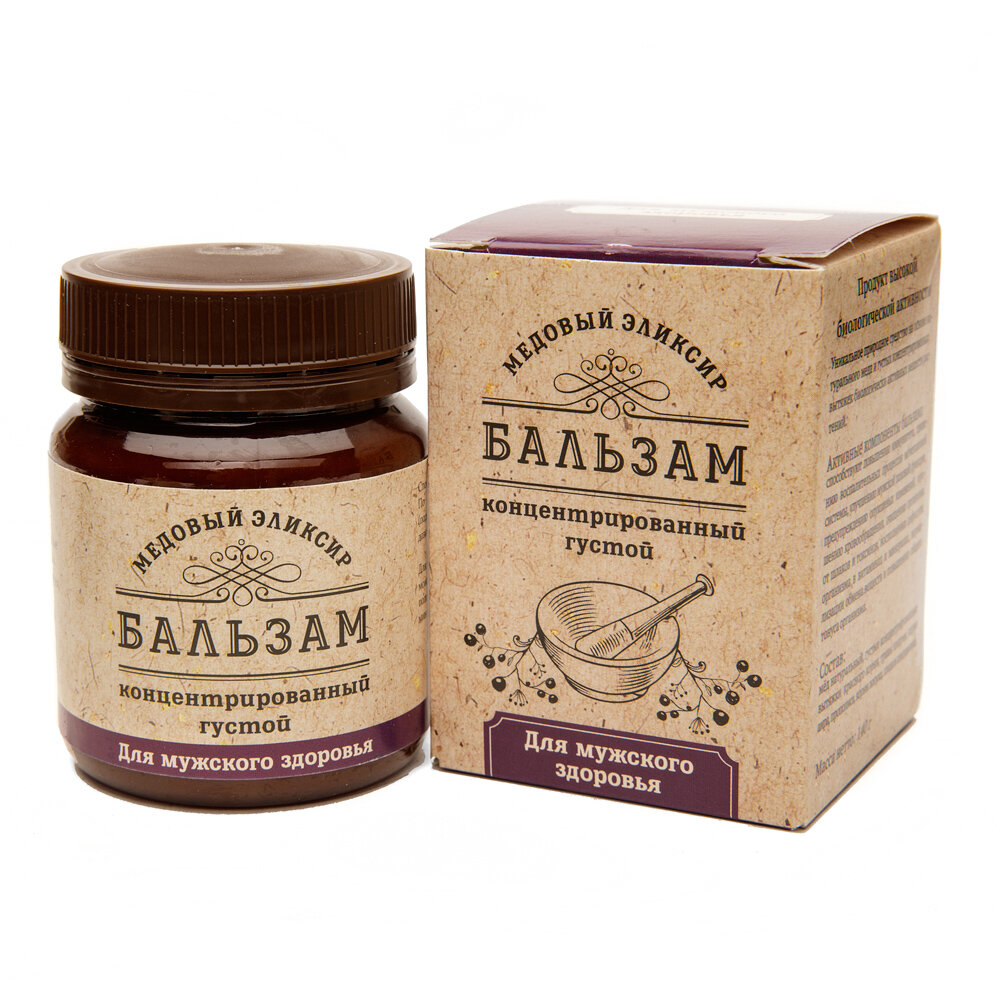 ДЛЯ МУЖСКОГО ЗДОРОВЬЯ медовый эликсир от бренда "ПЧЕЛА и человек" из уникальных алтайских трав и мёда, вес 140 грамм