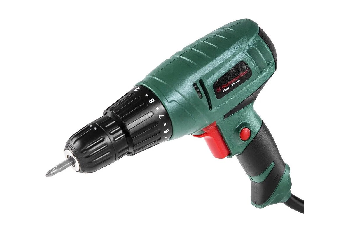 Дрель-шуруповерт Hammer Flex 280 Вт, 10 мм, 0-750 об/мин, реверс, 22 Нм DRL400A