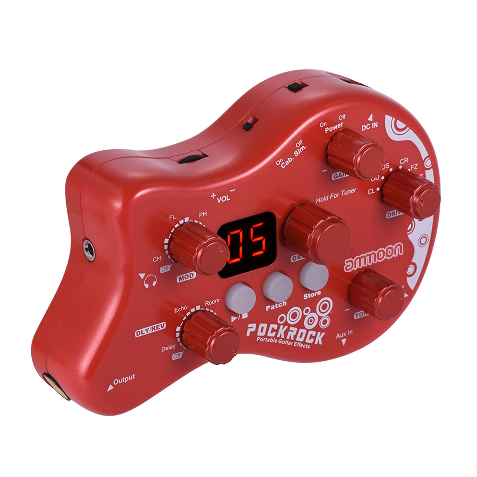 Портативная гитарная педаль эффектов с мультиэффектным процессором