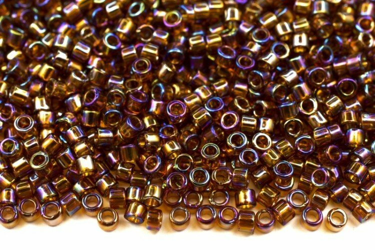 Бисер японский TOHO Treasure цилиндрический 11/0 #0177 дымчатый топаз, радужный прозрачный, 5 грамм
