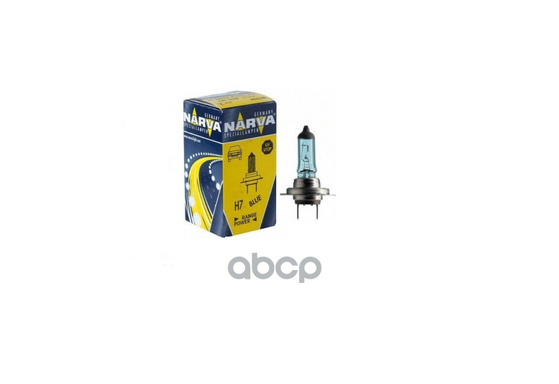 Лампа галогенная H7 12V 55W PX26d RANGE POWER BLUE+ (3700K, стильный белый свет с голубым оттенком) Narva арт. 48638RPB