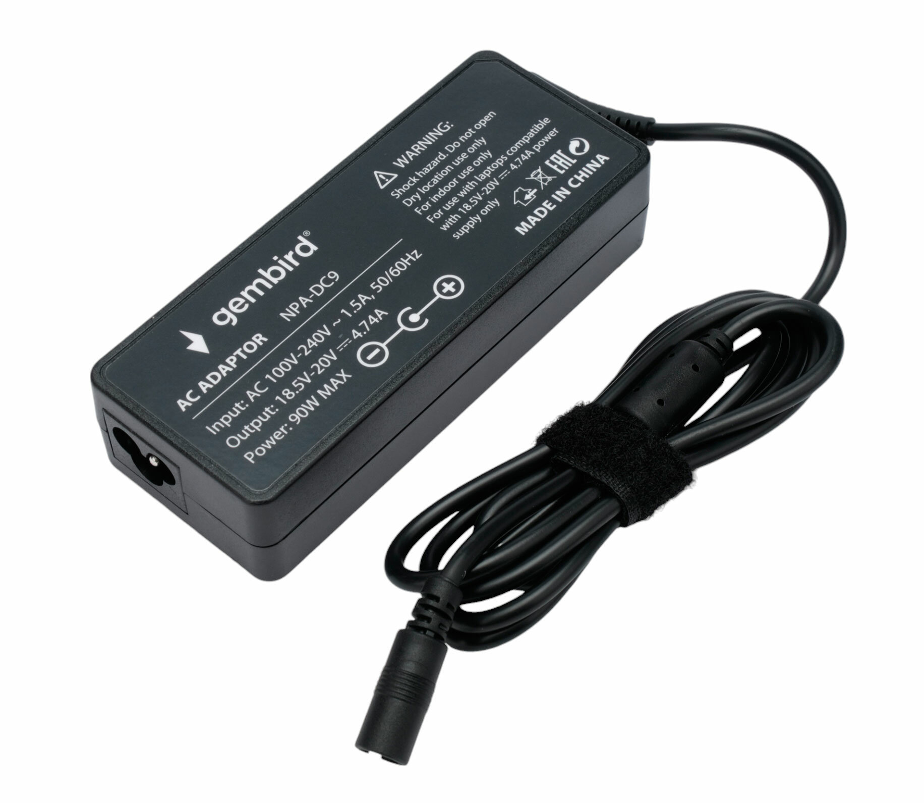 Блок питания для ноутбуков Gembird NPA-DC9, универсальный, 10 штекеров, упаковка 140 x 50 x 210 мм, черный