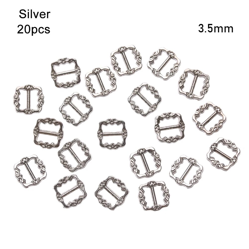 Металлические кнопки для кукол 20 шт. Серебряный, 3.5mm Silver