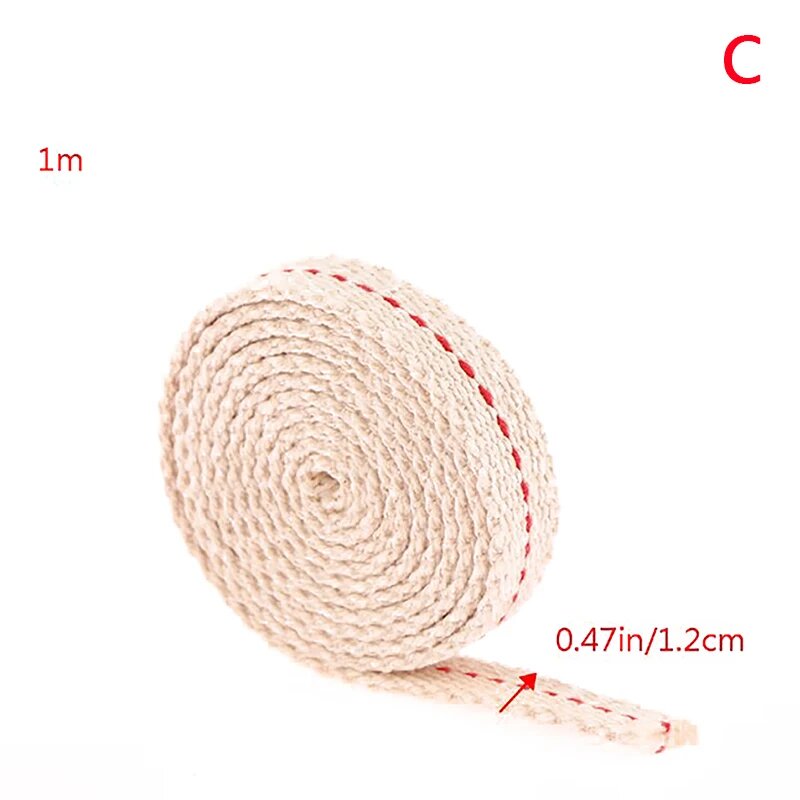 Плоский хлопковый фитиль для керосиновой горелки 1,5 м Белый, C