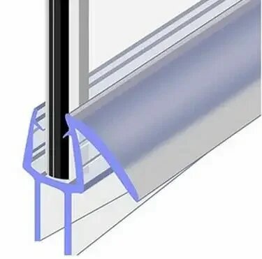 Прозрачная уплотнительная лента ПВХ для душевой кабины 6-12 мм A 2pcs x50cm, use for 6mm glass