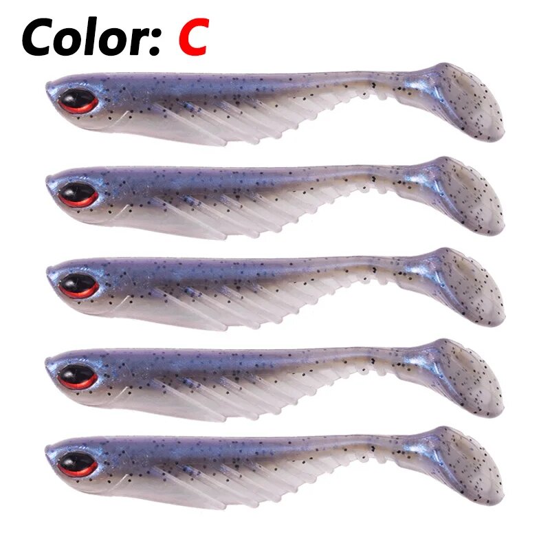 Силиконовые приманки Proleurre 5 шт, 7 см, 2,8 г C