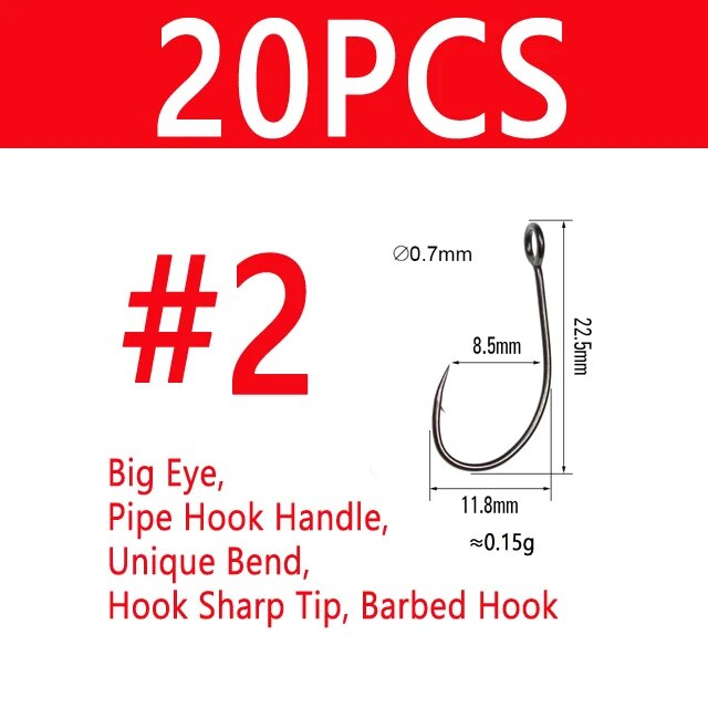 Bimoo крючки для нахлыста 20 шт. высокоуглеродистая сталь Красный, 20pcs size 2