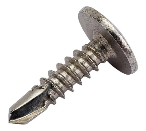 Нержавеющий сверлоконечный саморез с прессшайбой KREPFIELD 4,2x16 мм, ART 9998, А2, крестообразный шлиц PH, 40 шт. 9998А2саморез с прессшайбой4.2X16-40