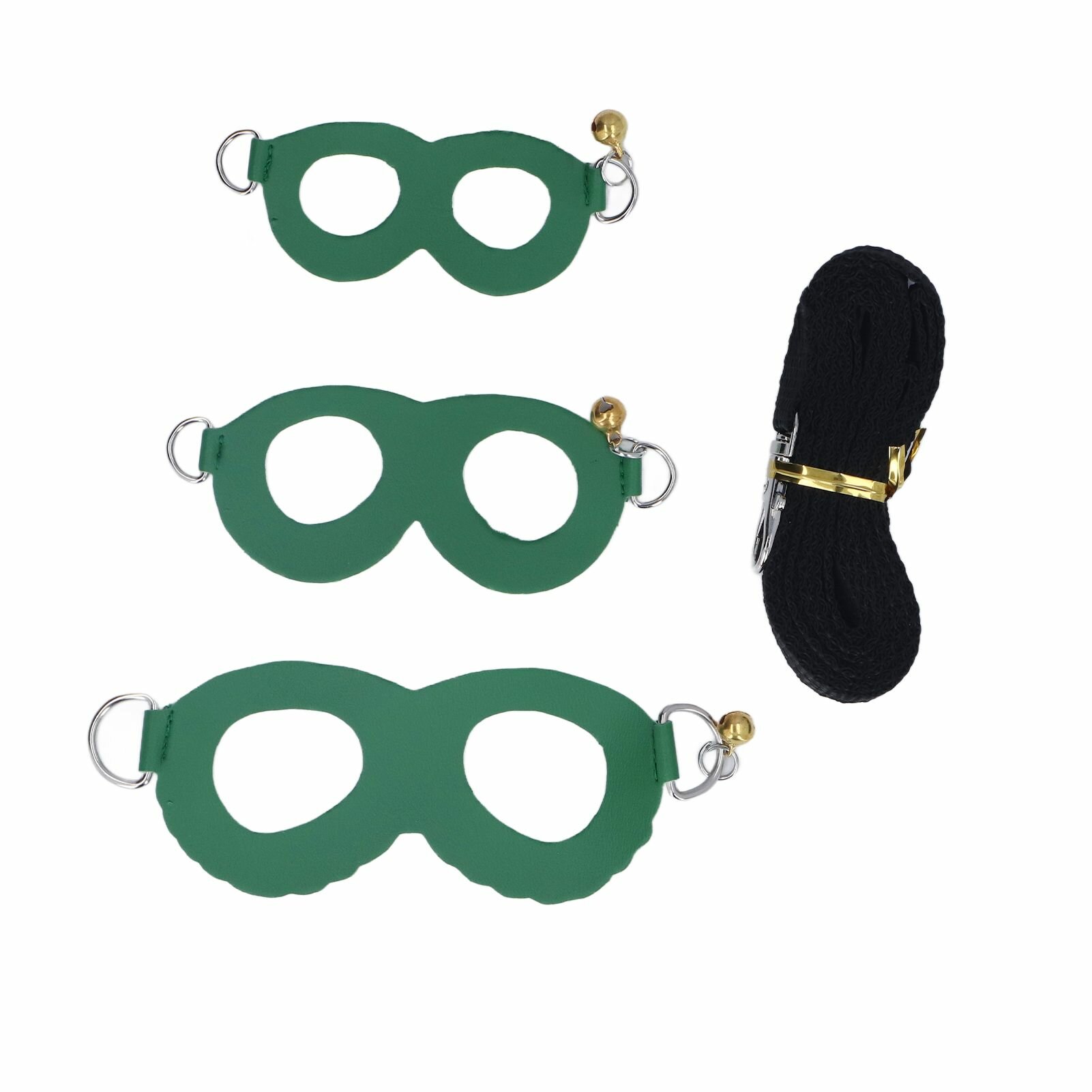 Комплект шлейки и поводка для хомяка Искусственная кожа Мягкая, удобная в носке шлейка для выгула крысы Комплект жилета и поводка с колокольчиками зеленого цвета
