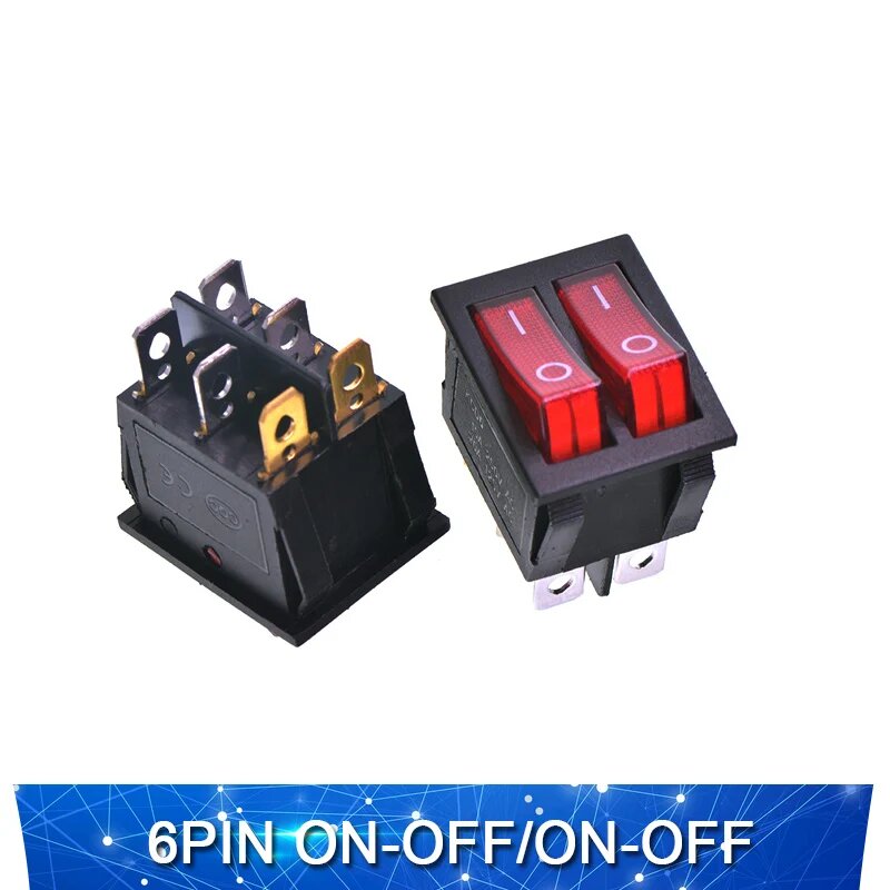 Переключатель Stlxy KCD4 пластиковый красный 16/30А ON-OFF ON-OFF, 1 Pcs