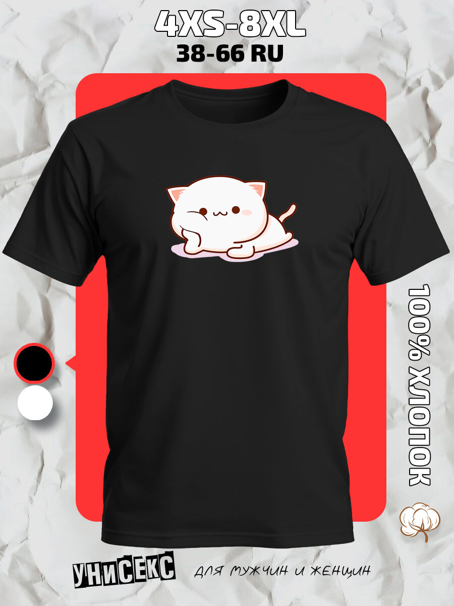 Футболка с принтом котиком