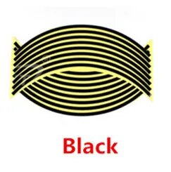 Полоса обода колеса 17/18 дюймов, универсальная наклейка для мотоциклетных Черный, black