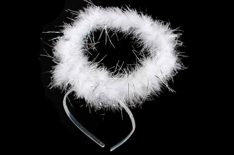 Нимб ангела пушистый белый (перья, пластмасса) 1956, без размера