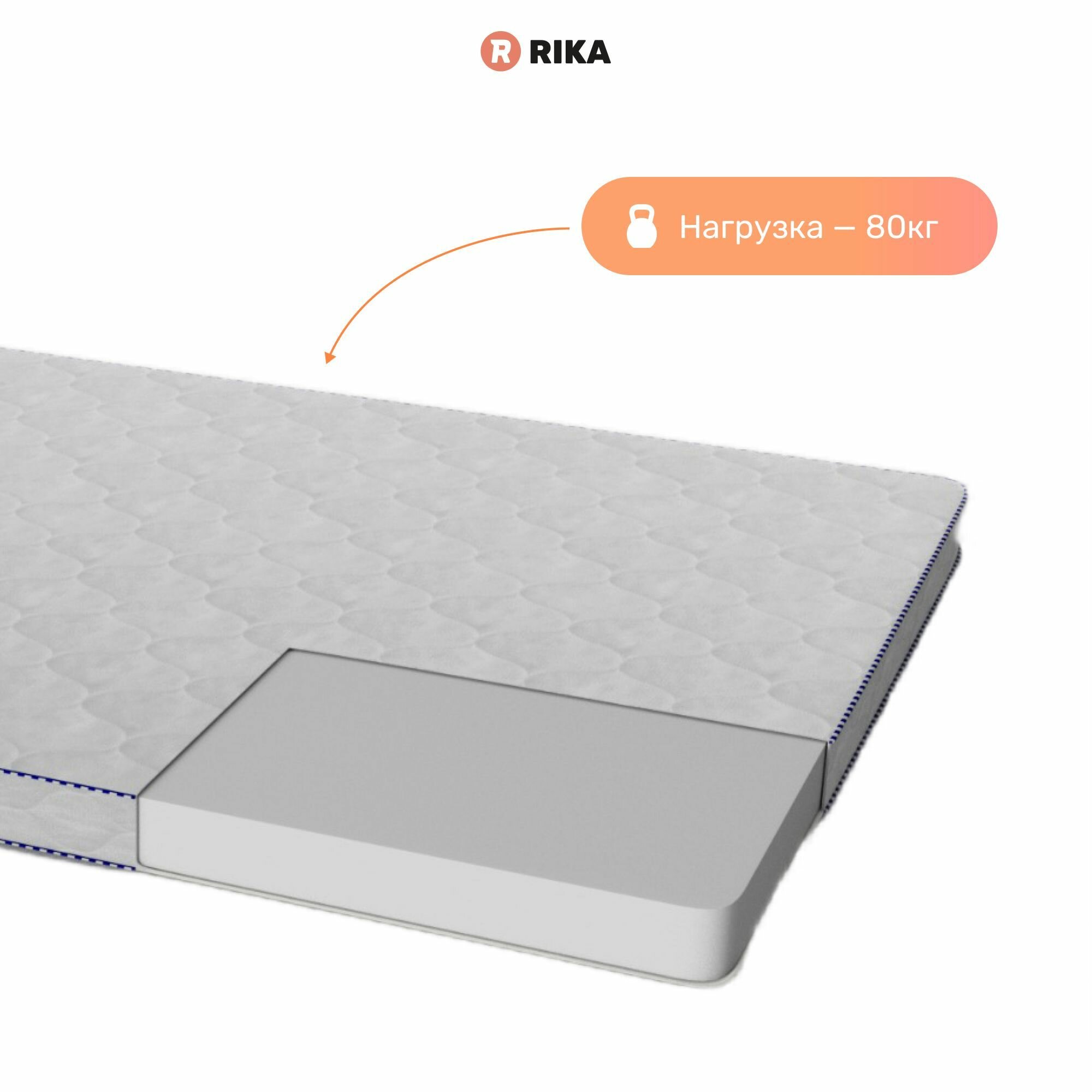 Матрас 60х155х10 для выкатного спального места, ортопедический из полиуретановой пены, жаккардовый съёмный чехол, детский матрас, матрасик