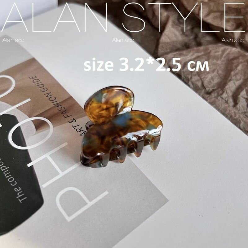 Комплект из Двух увеличенных заколок крабиков мини для прически. Зажим для волос, модный женский аксессуар.