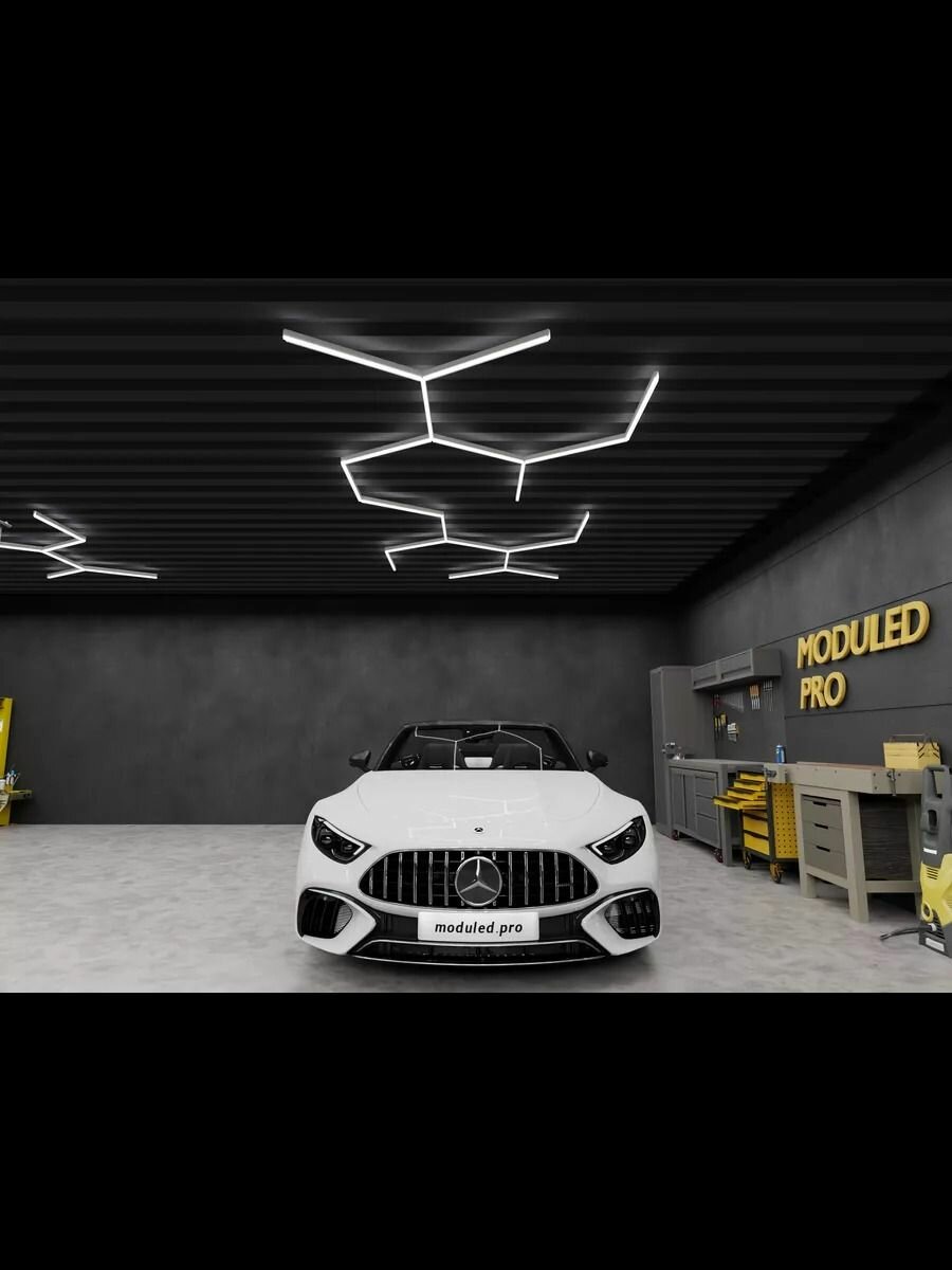 Светодиодное освещение для гаража/автосервиса LED Workshop, панель соты 6500К/133W размер 1230x3029 mm