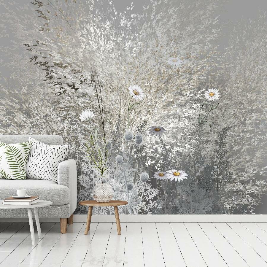 Фотообои Куст полевых цветов 13-686-S-Песок 270 x 200 см (ВхШ) Метровые, флизелиновые, влагостойкие обои MasterFresok