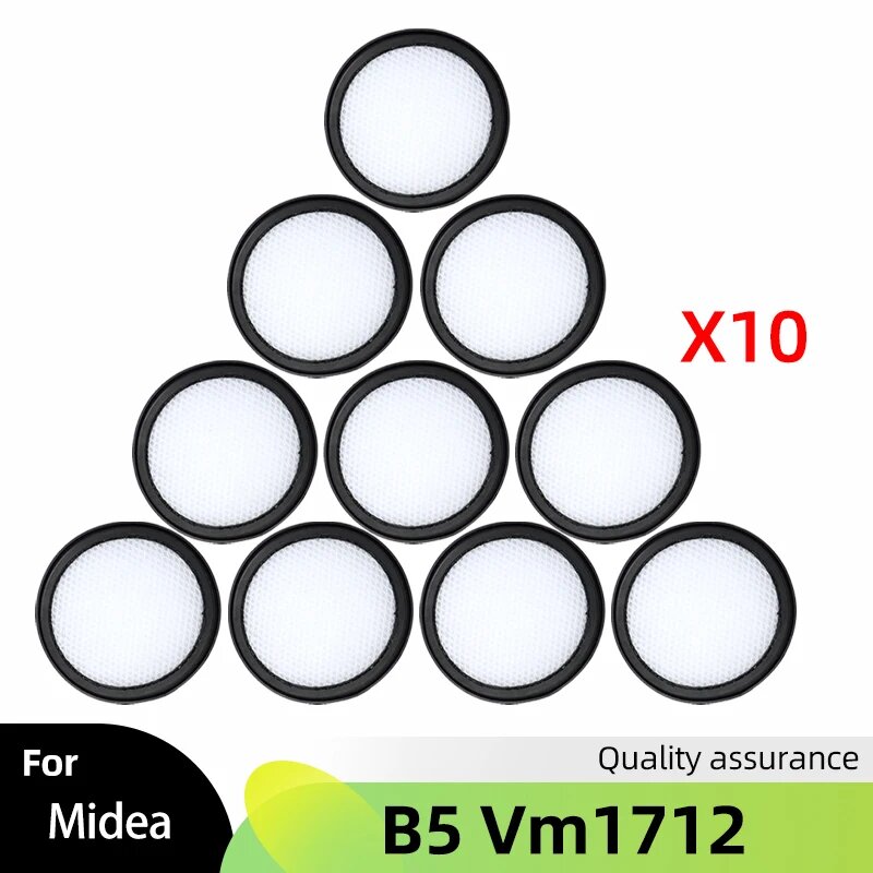 Хлопковый фильтр для пылесоса CHUJIN для Midea VM1712/B5/B7D/B8D/MC3/MC5/U2 Белый, 10 pcs
