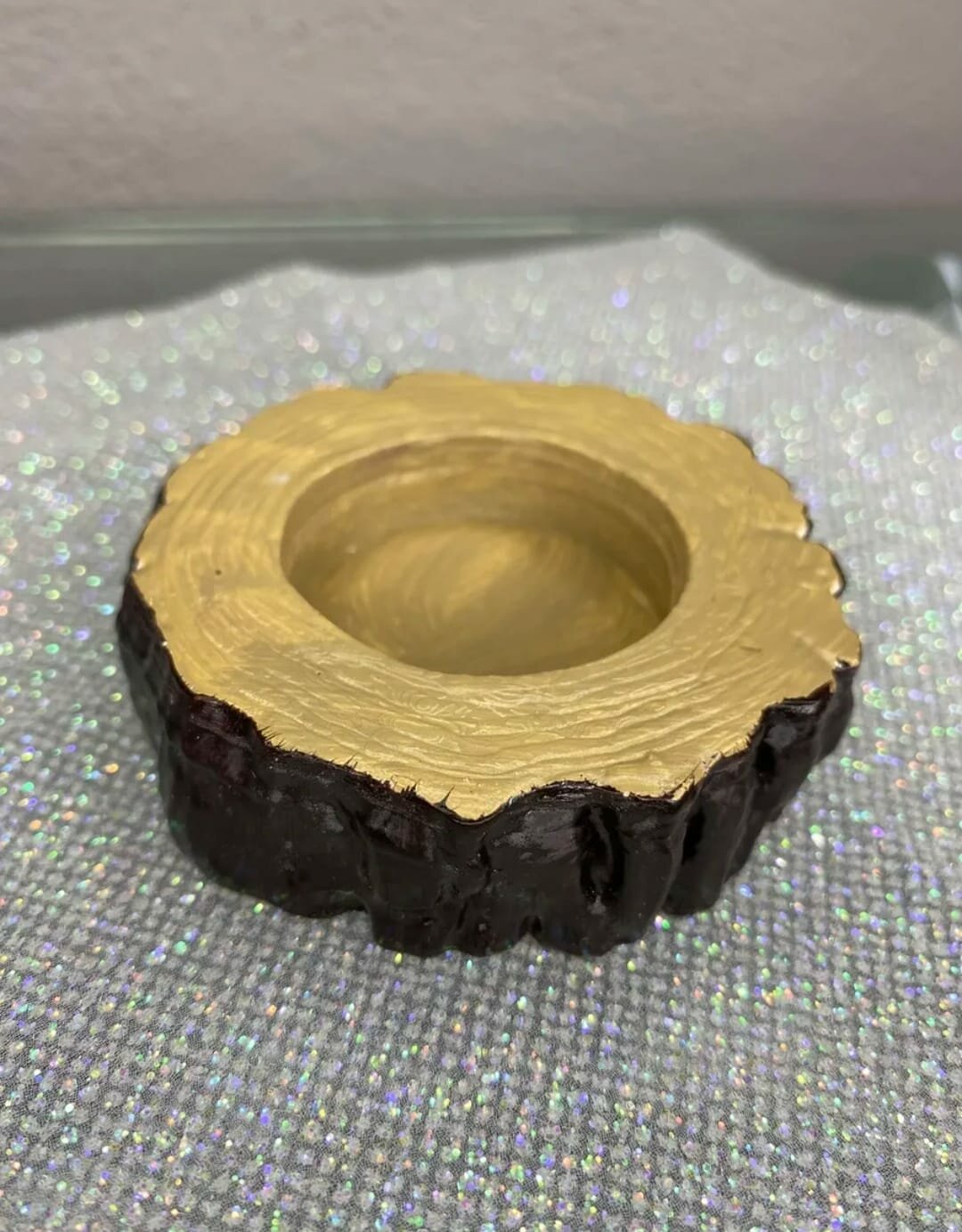 Форма силиконовая для гипса "Деревянный пенек" Размер готового изделия 2,2*8см