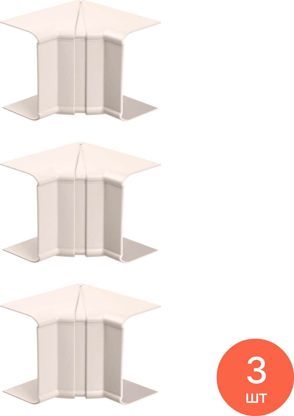 Угол IEK / ИЭК Primer внутренний изменяемый, пластиковый белый, размером 100х60мм / аксессуары для кабель каналов (комплект из 3 шт)