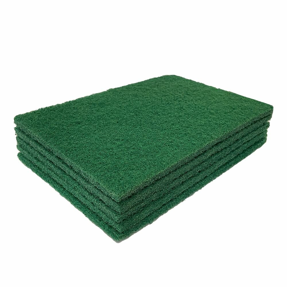 Полиэстровый блок скотч брайт зеленый 150х230x8 мм (в комплекте 5 шт.)