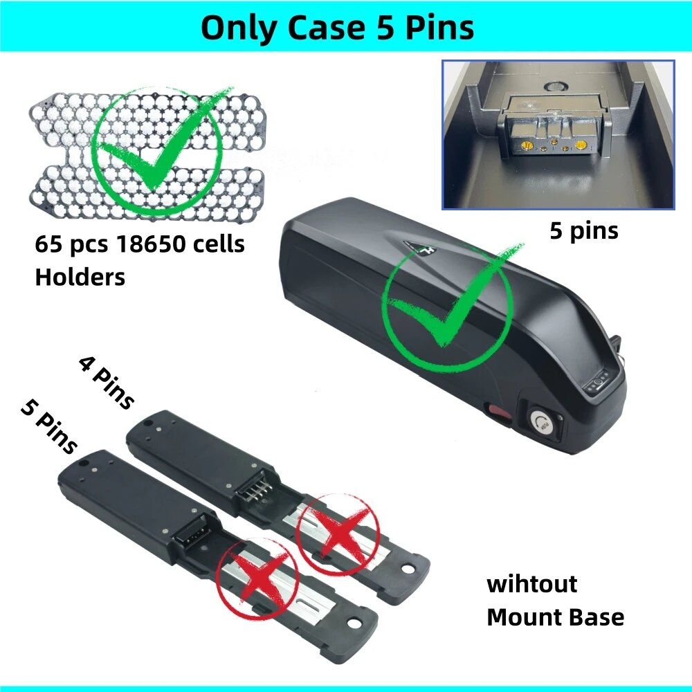 Аккумуляторная коробка для электровелосипеда Belicore Big Hailong 36-60В 48V Box 5pins N-B