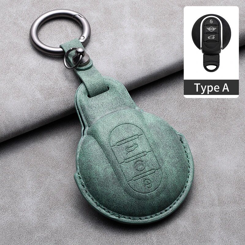 Кожаный брелок для ключей BMW MINI Cooper, F-green chain