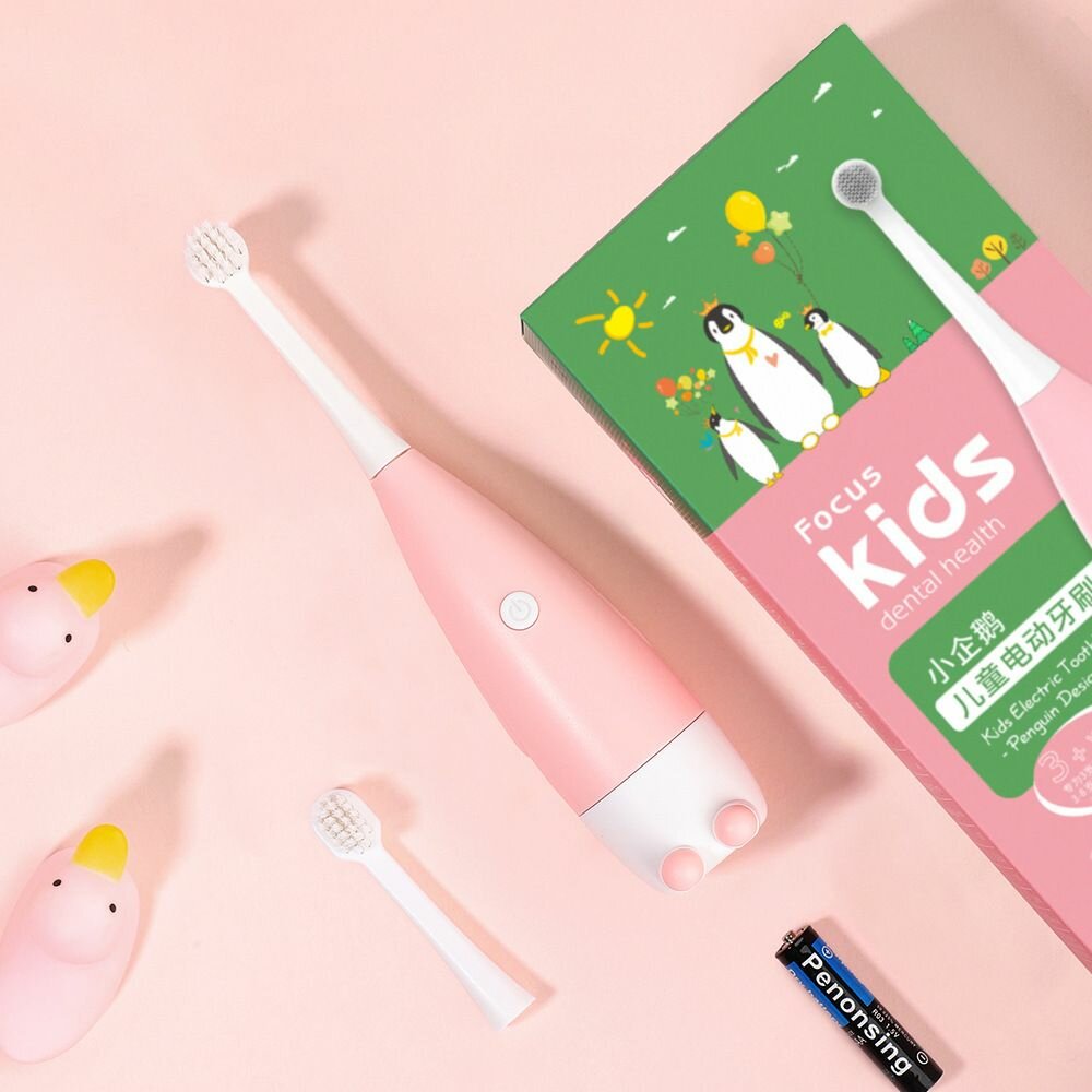 Мультяшная детская электрическая зубная щетка для детей от 3 до 12 лет , вибрационная чистка, подарочный наборВодонепроницаемая зубная щетка с мягкой щетиной
