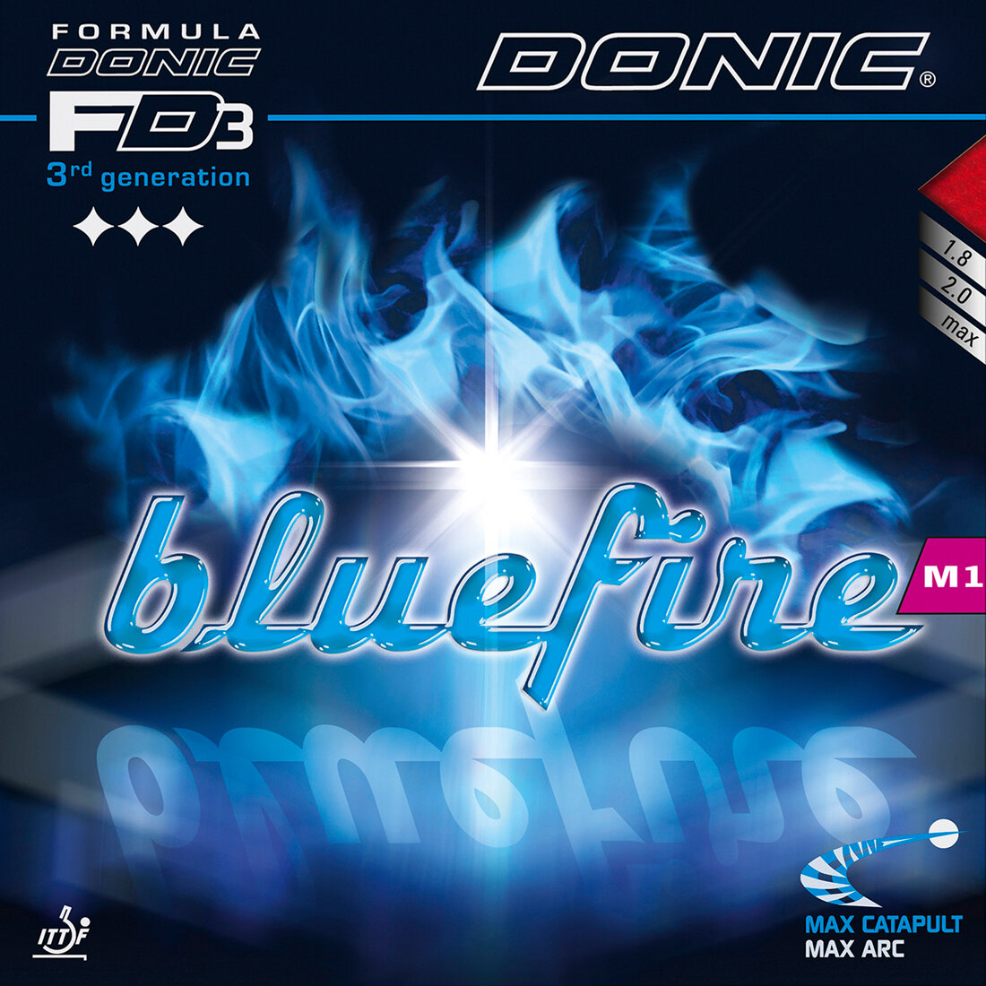 Накладка для ракетки настольного тенниса DONIC Bluefire M1 (Черный, Max)