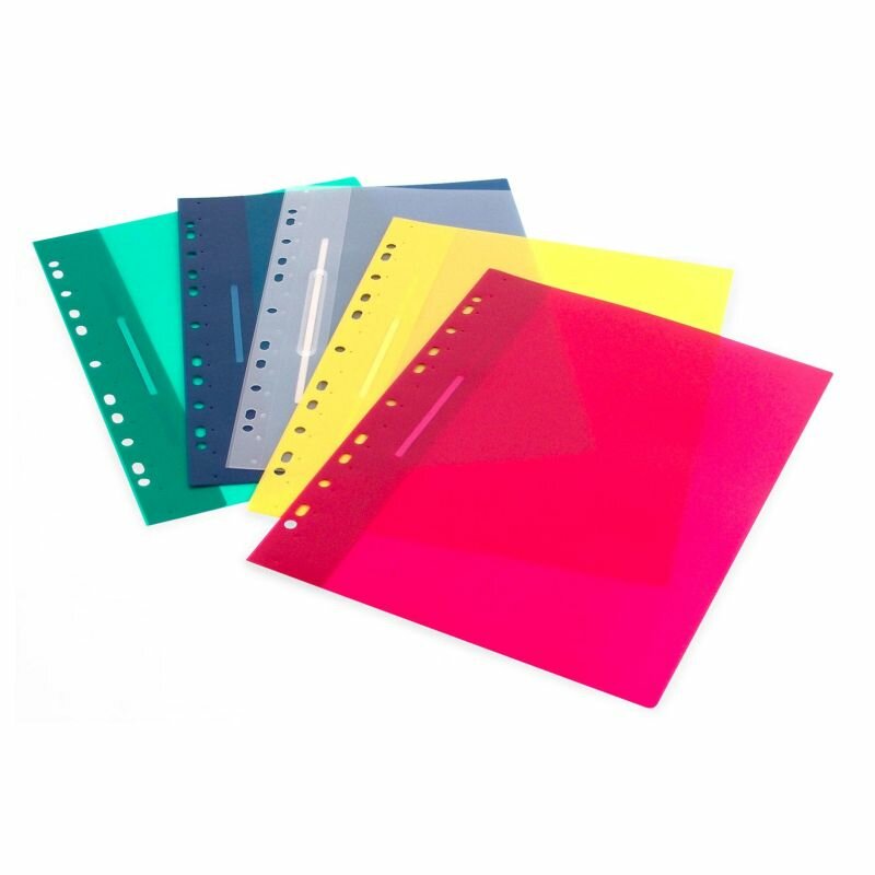 Комус Папка-скоросшиватель пластиковый А4, с перфорацией, 10 шт в упаковке, 1 уп.