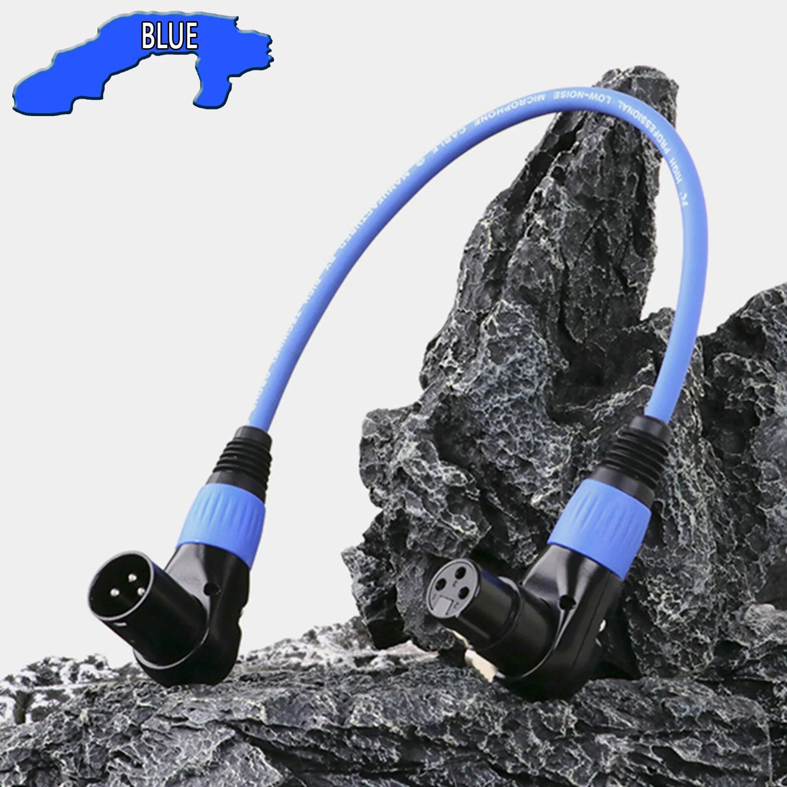 XLR кабель 0.5M Blue 90 градусов GuerGuo