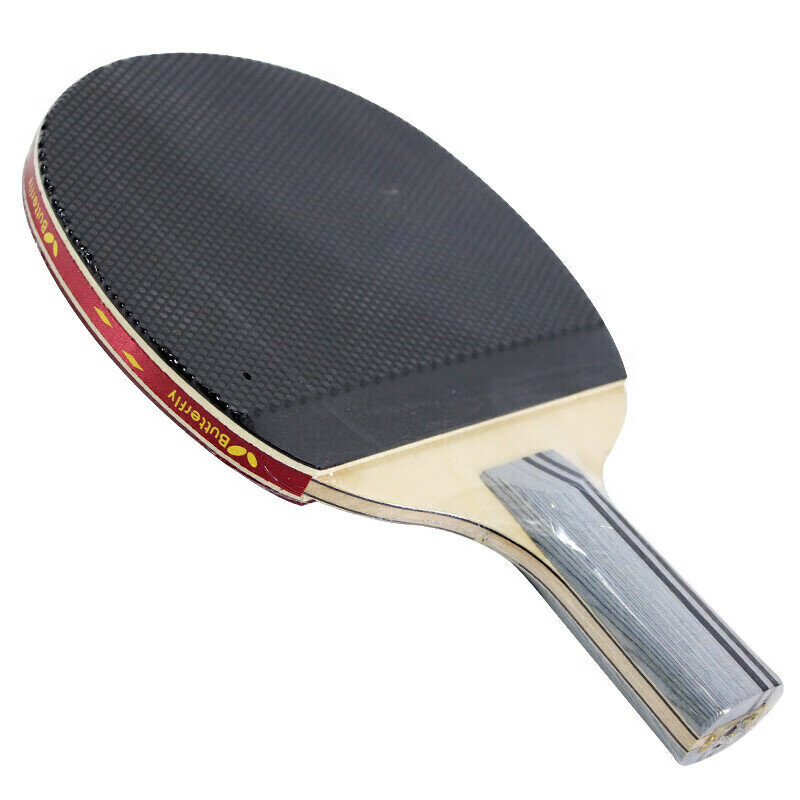 Буттерфляй 4-звездочный настольный теннисный ракетка вертикальная хватка с обратной и положительной резиной 403 прямая