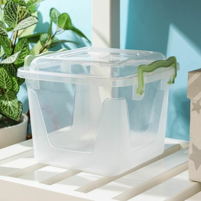 Контейнер для хранения Альтернатива с крышкой, 4 л, 19,5х19,5х17,5 см, прозрачный (М1021)