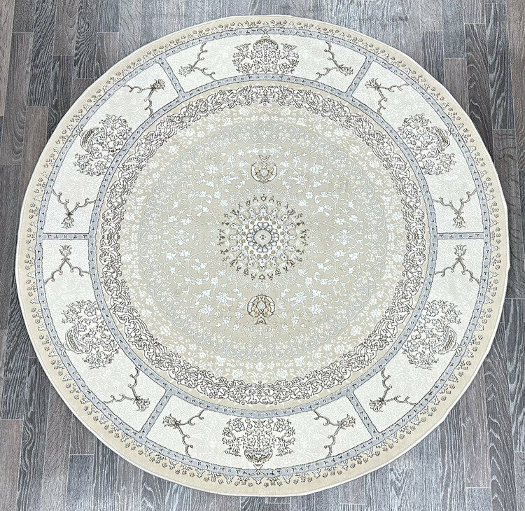 Ковер, Круг, Бежевый, Серый, Коричневый, Классический, восточный, на пол, в гостиную, спальню, в ассортименте (150 см. на 150 см.)